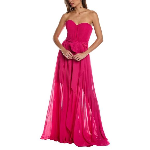 Rene Ruiz | Dresses | Rene Ruiz Womens Pleated Chiffon Gown Pink | Poshmark